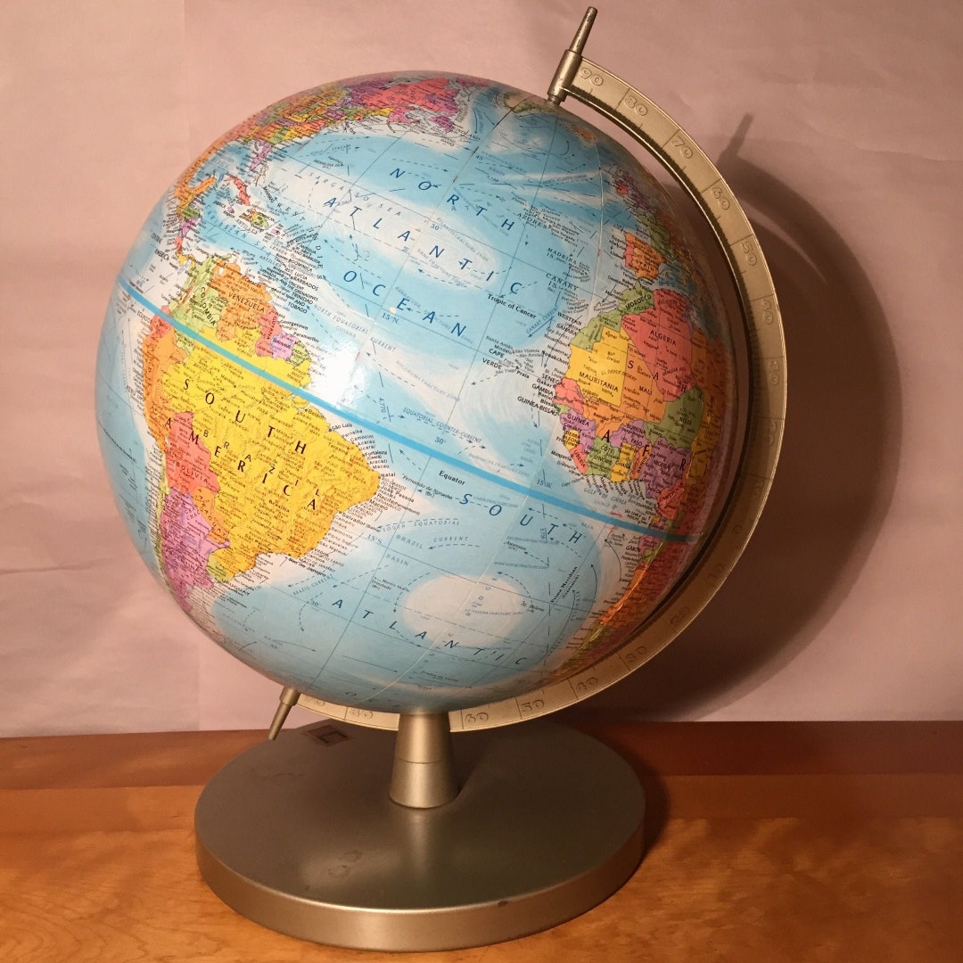 Globemaster 12 Inch Diameter Globe on Gold Painted Metal Stand - Etsy