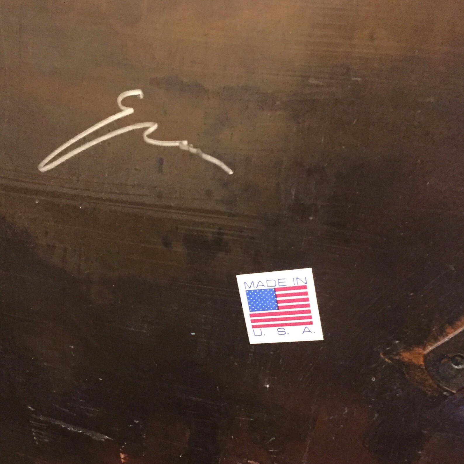 Tony Evans Signed Large Contemporary Abstract Painting on Curved Steel ...