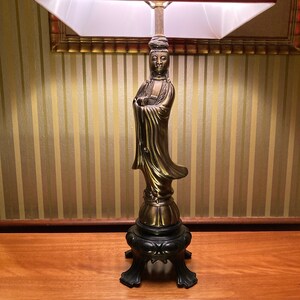 Guanyin Goddess of Compassion Bronze Color Metal Table Lamp - Etsy