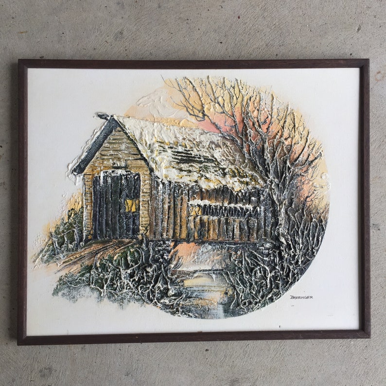 William S. Barringer Signed Original Acrylic Impasto Painting of a ...