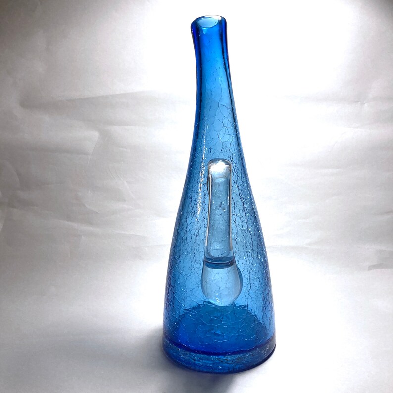 Winslow Anderson for Blenko 948 Early Sky Blue Crackle Glass - Etsy