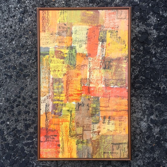 Helen J. Sherry Signed Original Mid Century Modern Abstract | Etsy