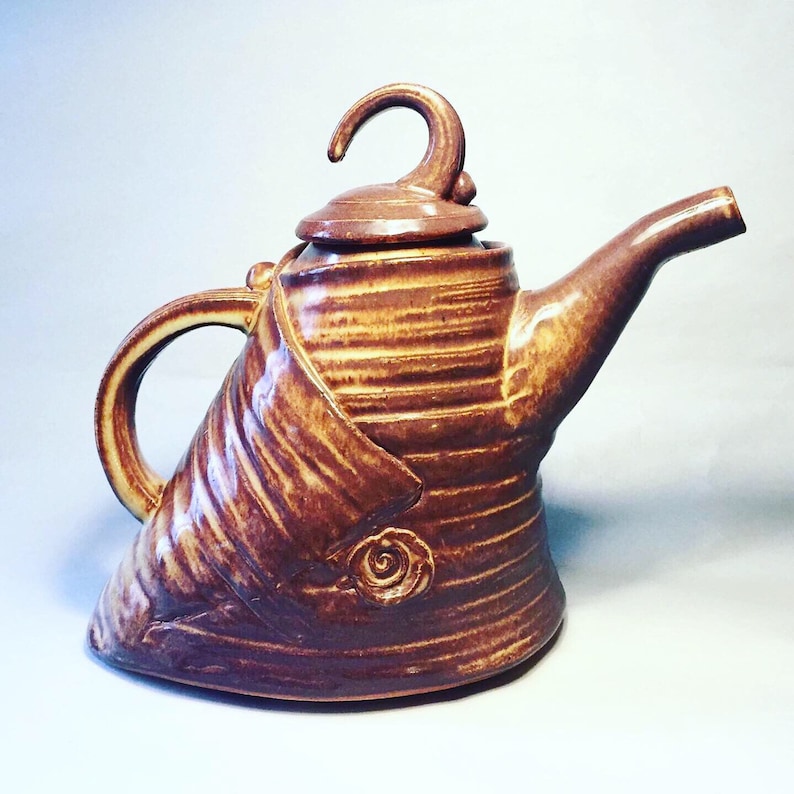Studio Art Pottery Slab Clay Teapot - Etsy