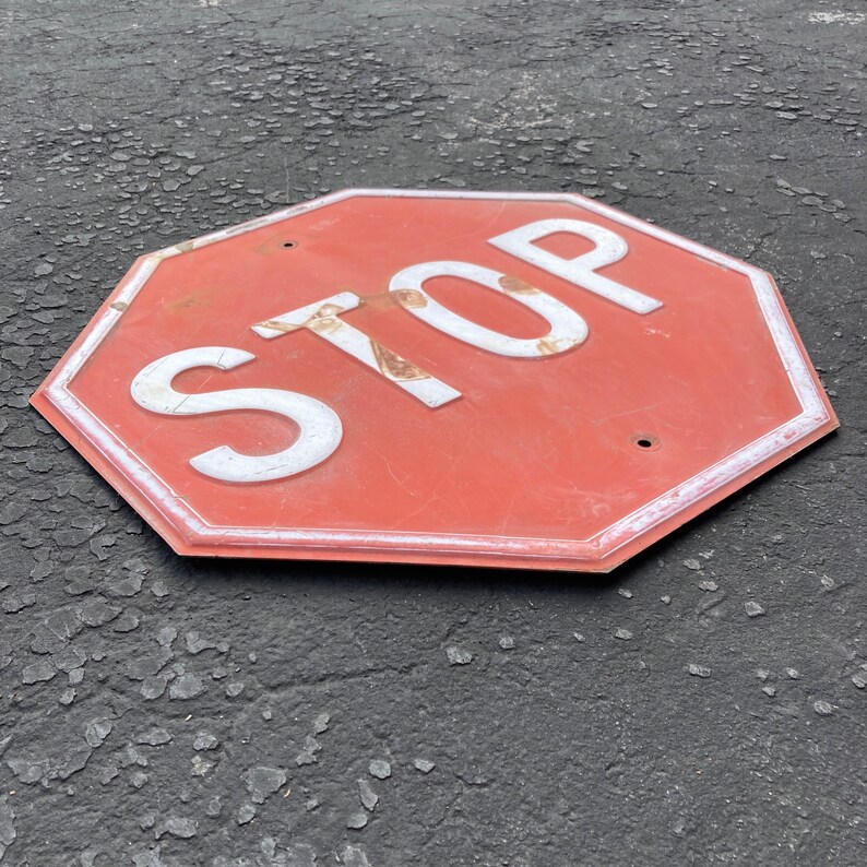 Stop Sign Retired Vintage Embossed Steel Street Sign - Etsy