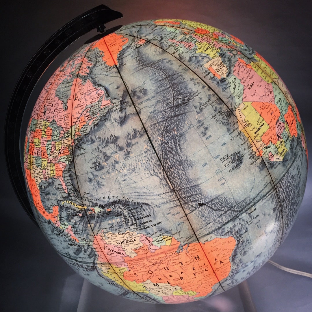 Replogle Lighted 12 Inch Diameter Globe World Vision Series Chrome Trim ...