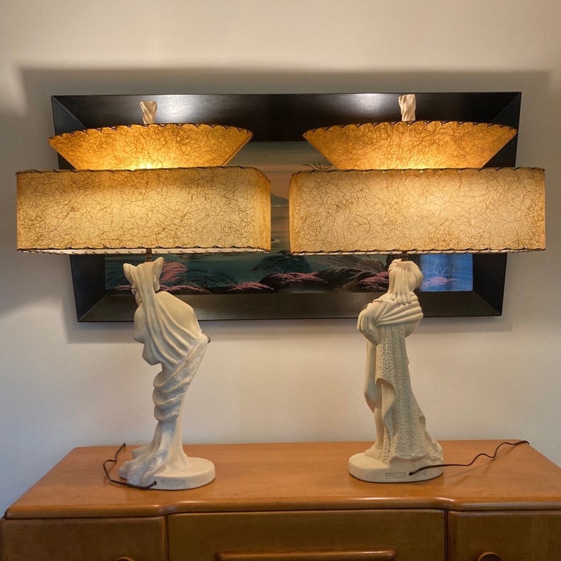 Reglor of California Mid Century Blackamoor Style Chalkware Lamp Pair ...