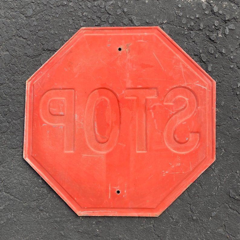 Stop Sign Retired Vintage Embossed Steel Street Sign - Etsy