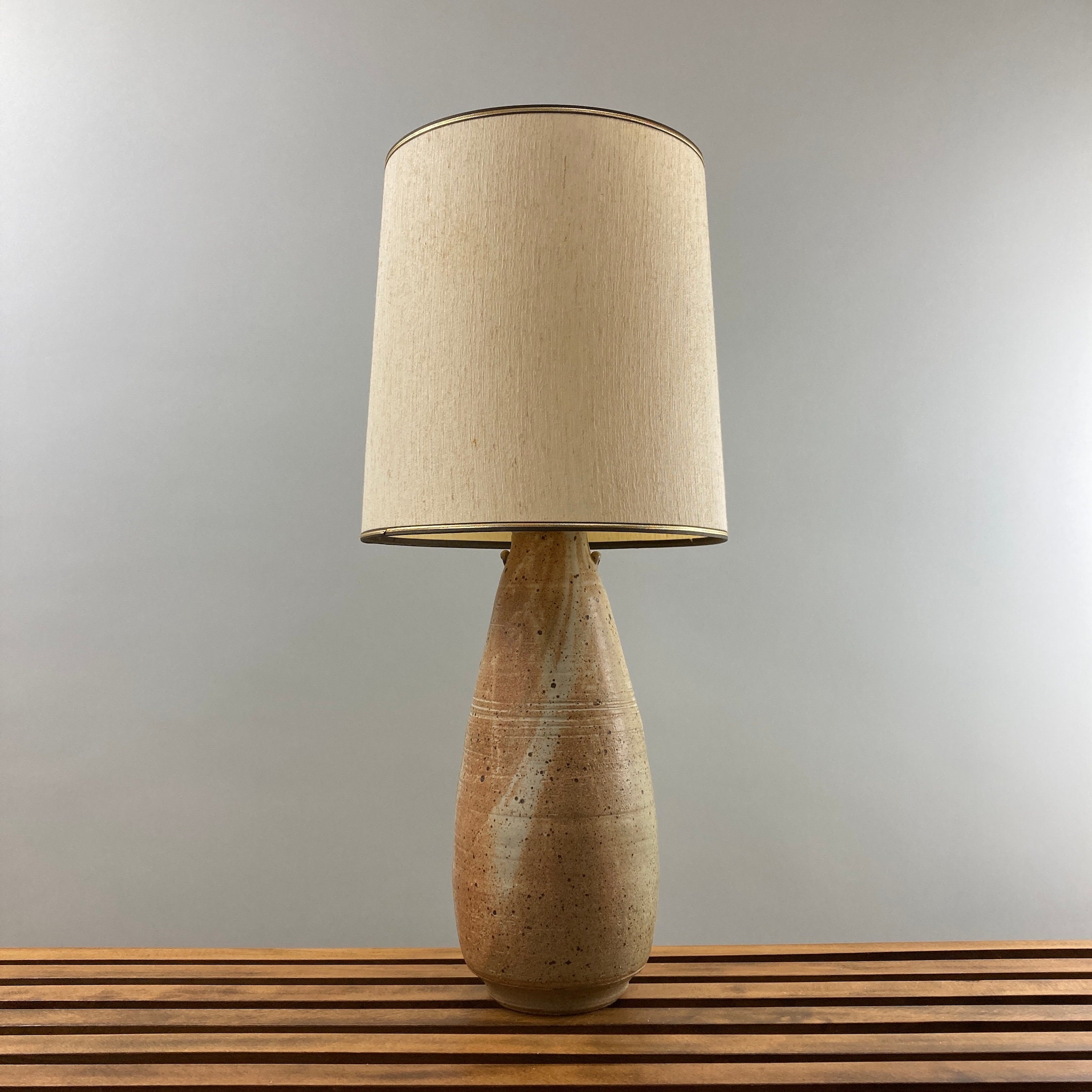 Stoneware Studio Pottery Ceramic Bullet Shape Table Lamp With - Etsy