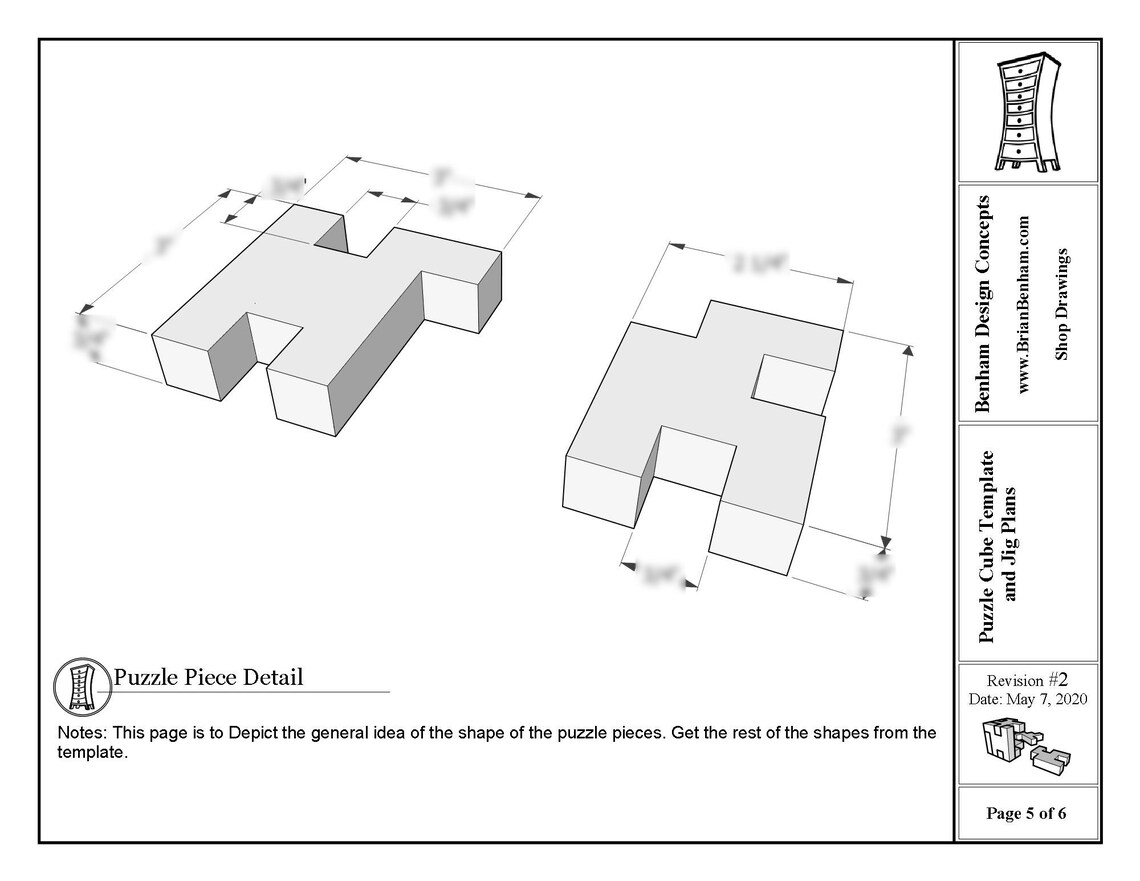 3D Puzzle Cube PDF Download Plans and Template - Etsy