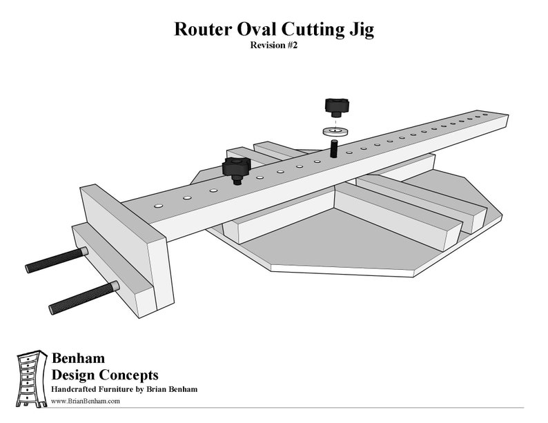Elliptical Router Jig PDF Plan Oval Router Jig - Etsy