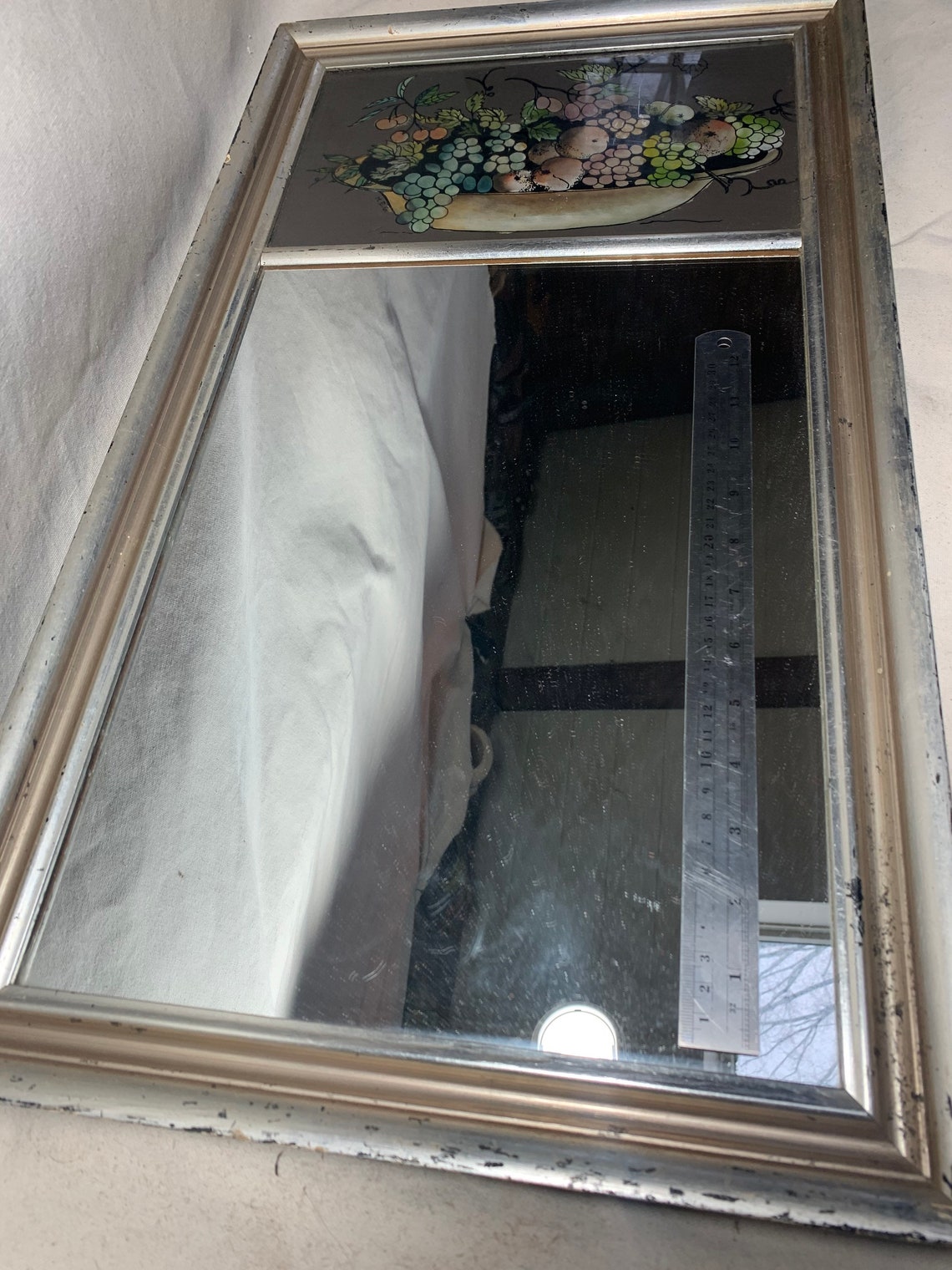 Decorative Painted Glass Mirror | Etsy