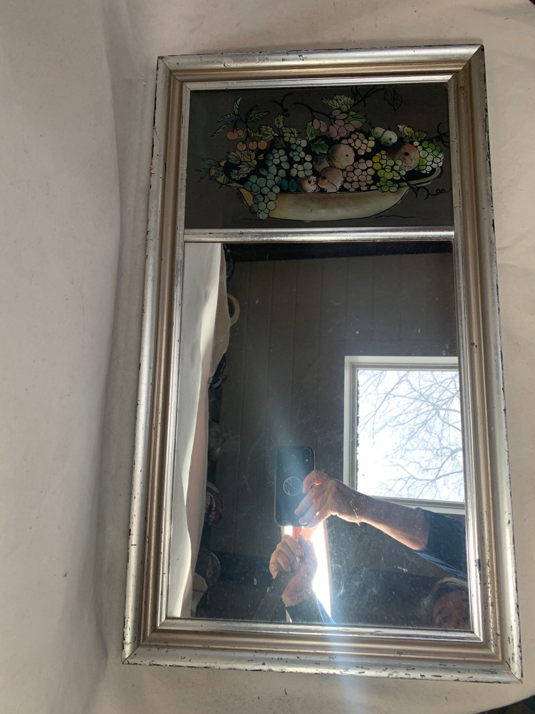 Decorative Painted Glass Mirror - Etsy