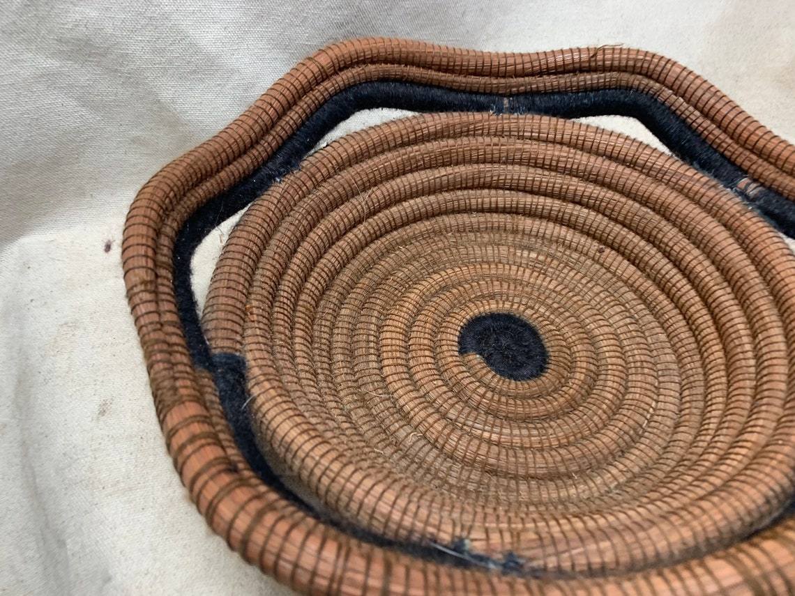 Hand Woven Coil Basket | Etsy