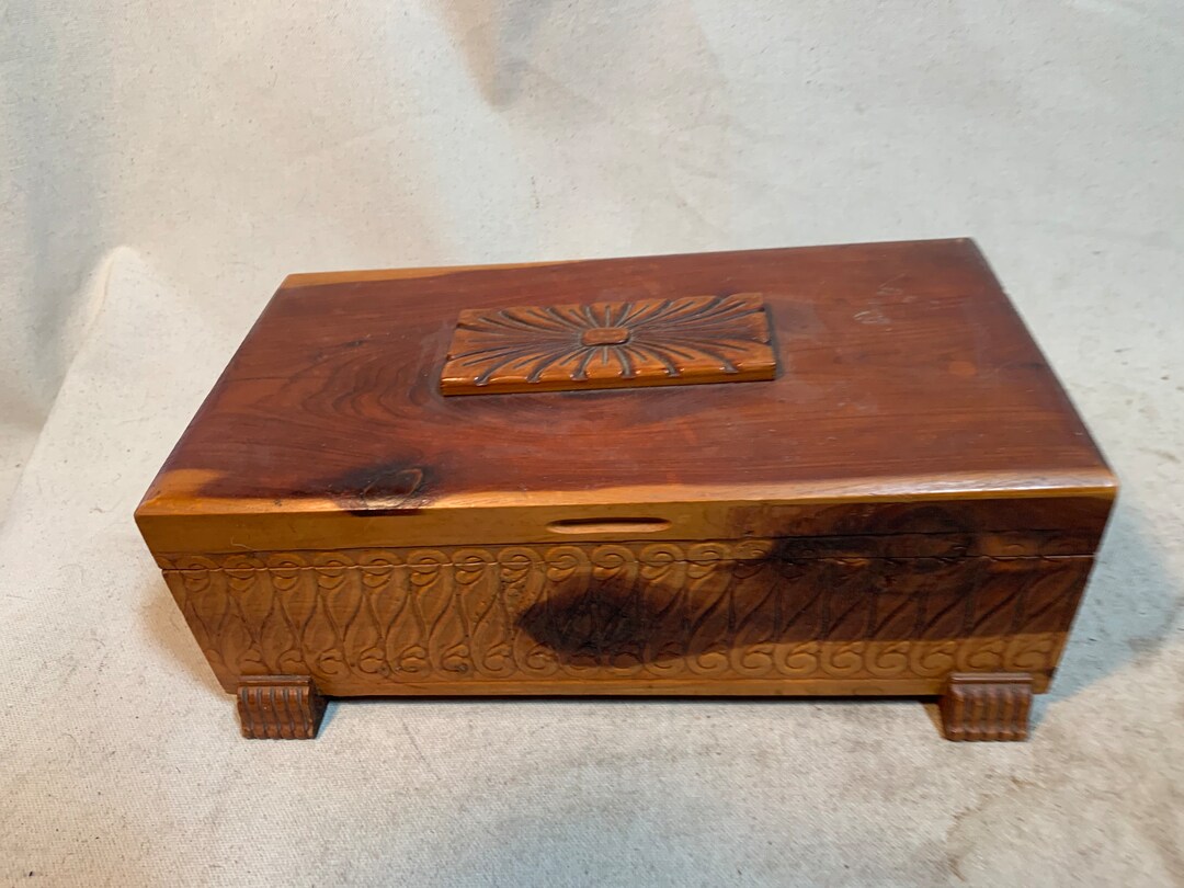 Wooden Carved Jewelry Box - Etsy