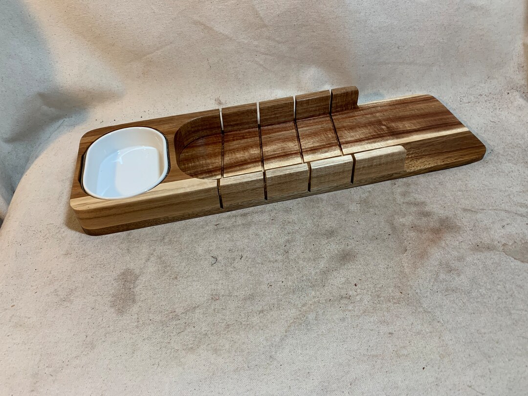 Wood and Ceramic Dipping Tray - Etsy