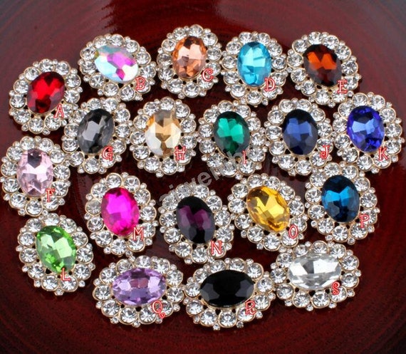 Rhinestone Button for Flatback Crystal Decorative Buttons for - Etsy