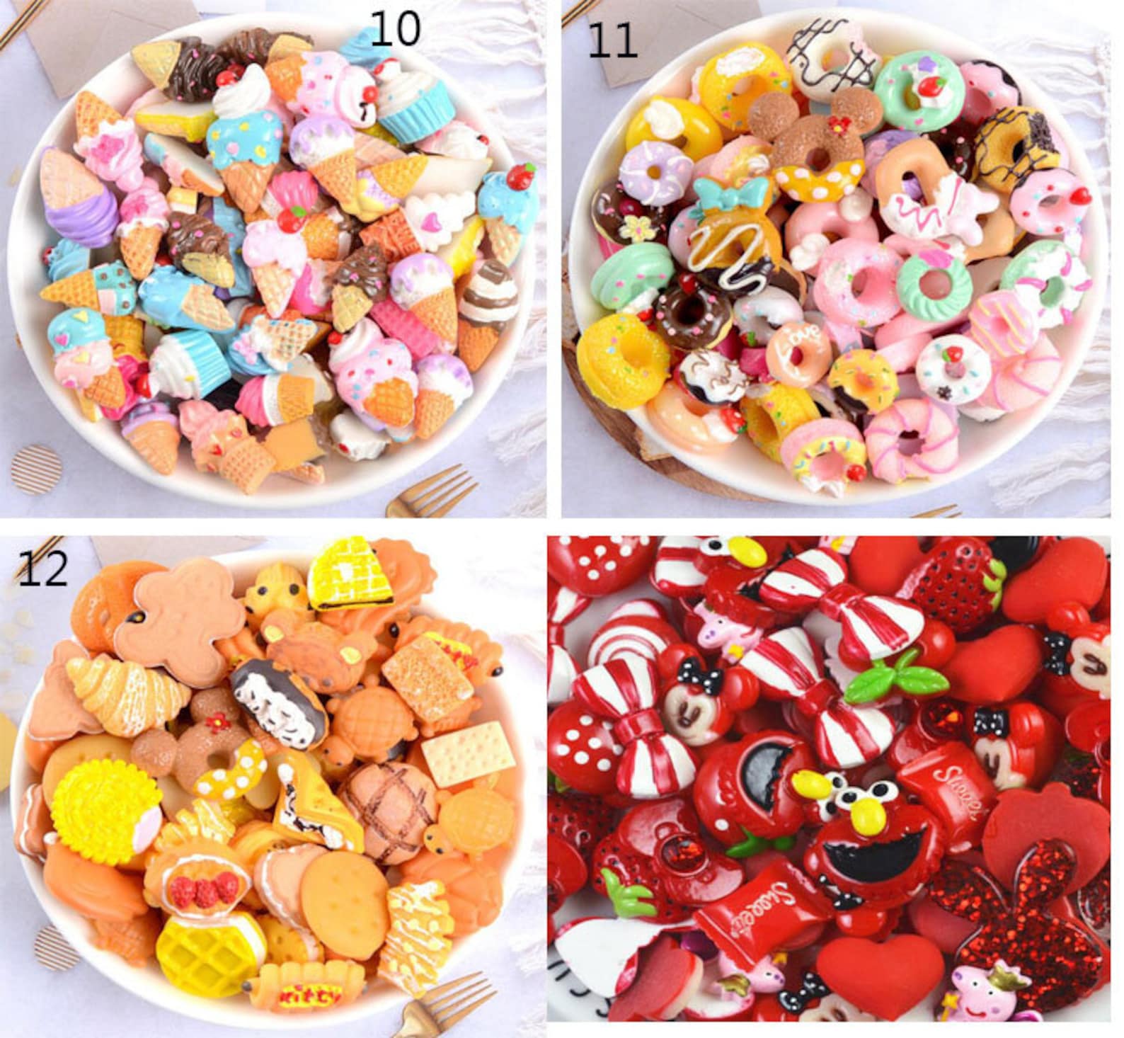 Random Resin Cake Candy Candy Food Cabochon Kawaii Fake Food - Etsy