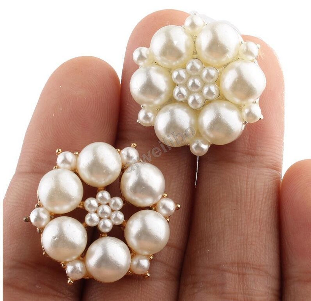 Pearl Rhinestone Button,pearl Button,wedding Buttons, DIY Wedding ...