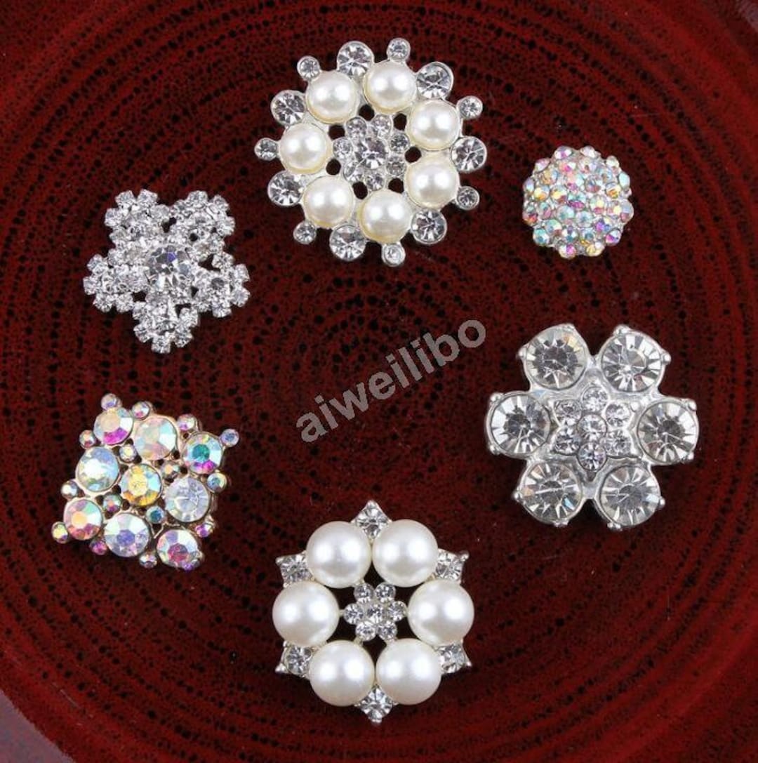 Flatback Cabochon Rhinestone Button Pearl Cabochon Center - Etsy