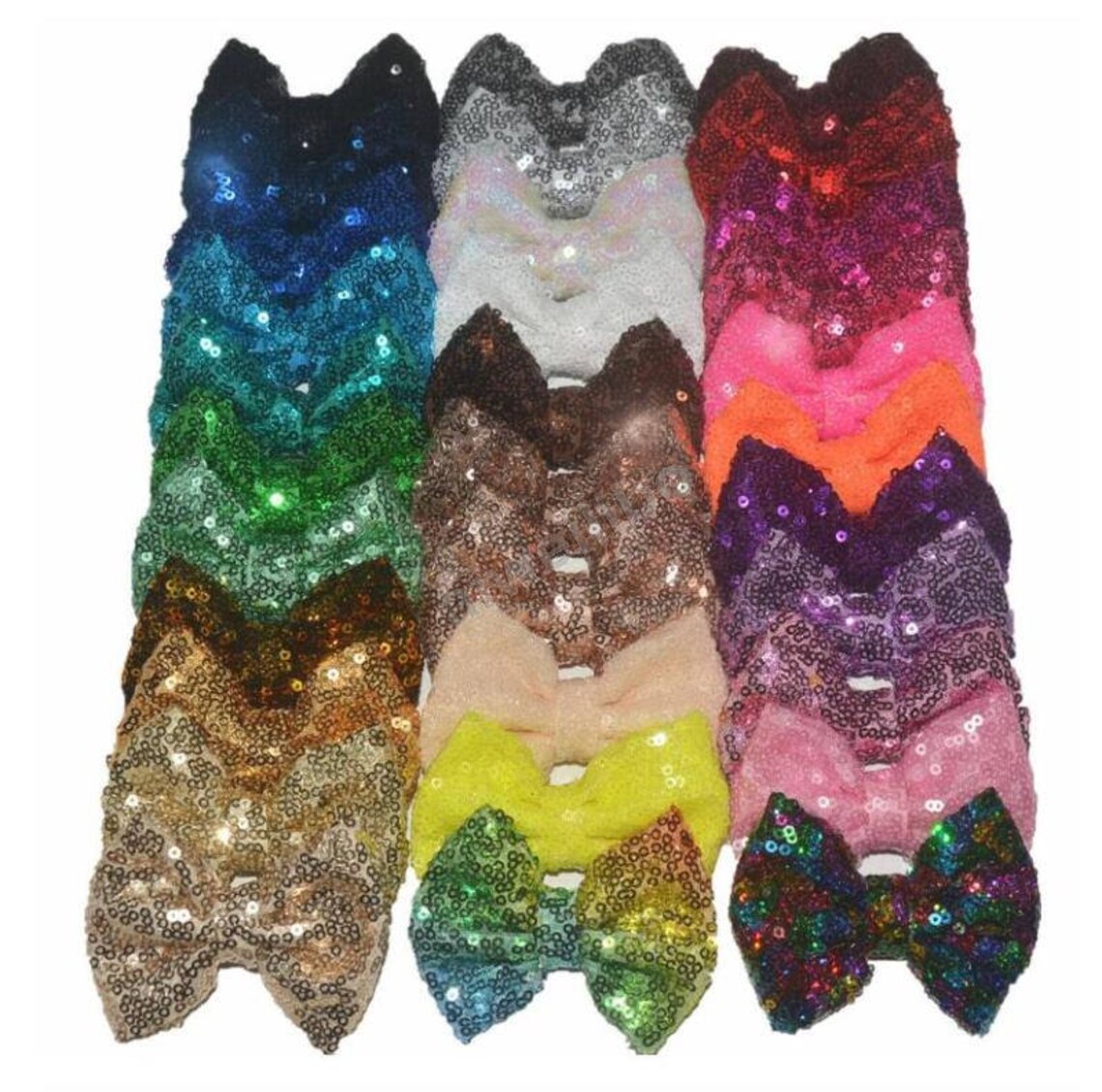 Sequin Bow Shiny Bows Fabric Bows Diy Bows DIY Hair Bows - Etsy