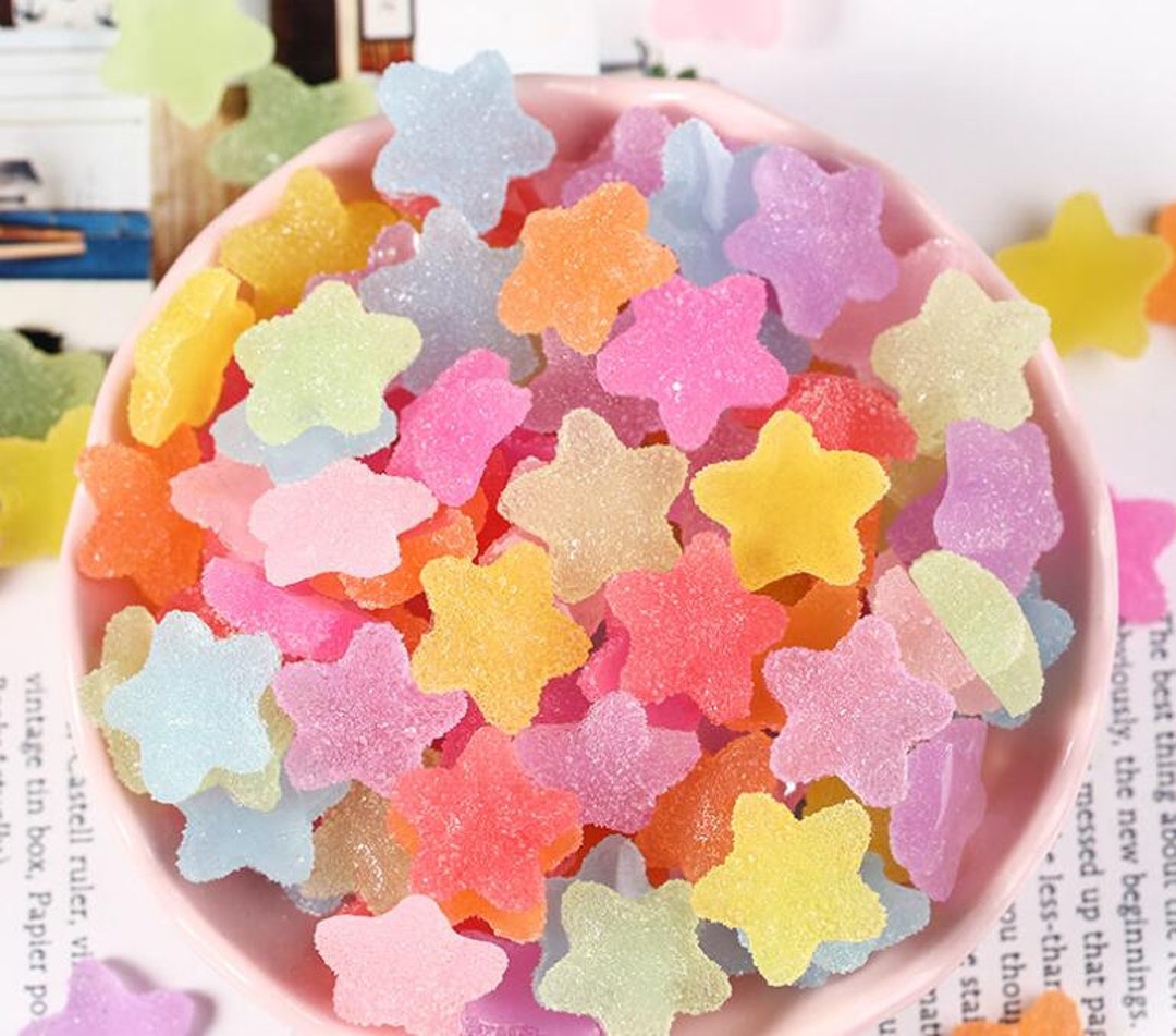 Random Colors Resin Pentagram Craft Flatback Cabochon Scraobooking DIY ...