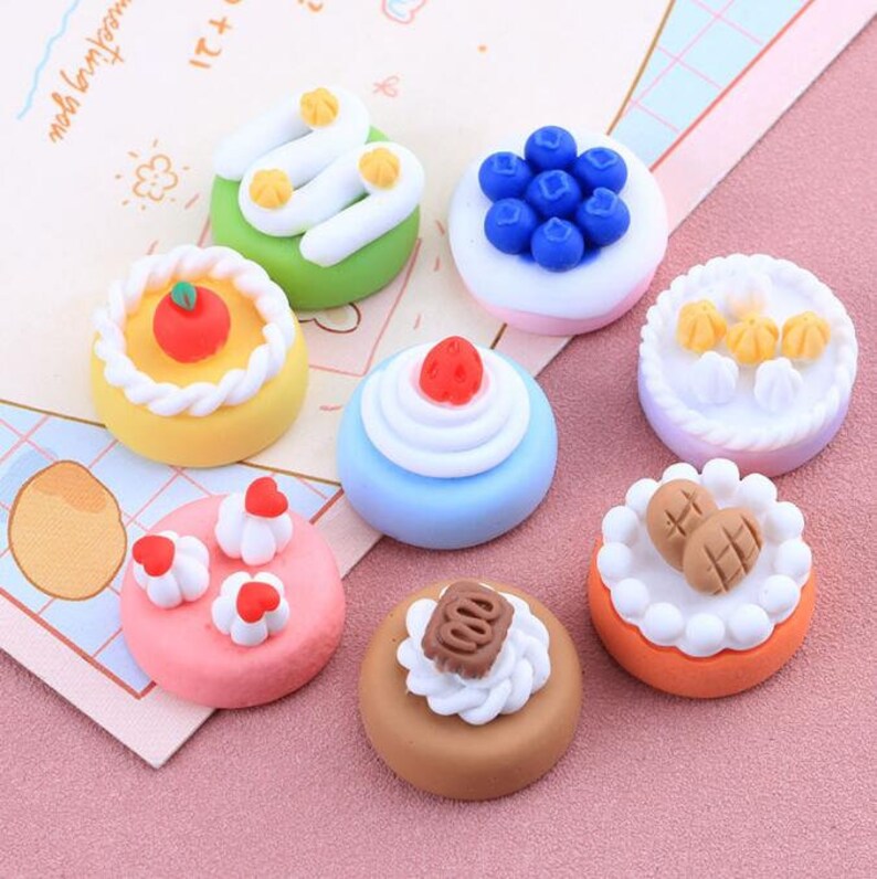 Kawaii Cute Resin Cake Flat Back Cabochons Scrapbooking DIY - Etsy