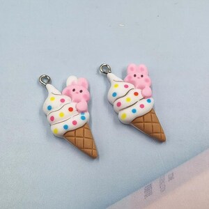 Ice Cream Charms Resin Cartoon for Earring Keychain Pendant Accessory ...