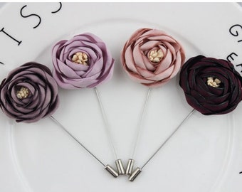 Rose Lapel Pin / Fabric Flower Handmade Brooch Wedding Garden Party ...