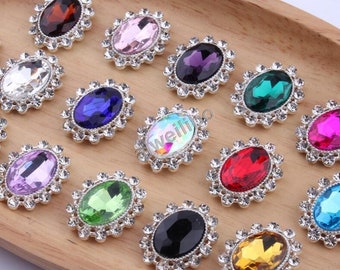 4 Flat Back Rhinestone Pearl Embellishment Metal 25 Mm - Etsy