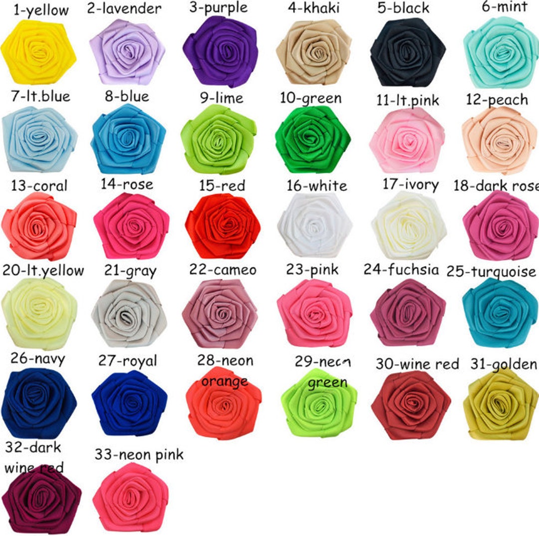 6cm Rolled Rosettes,satin Ribbon Rose ,bulk Satin Ribbon Rosette DIY ...