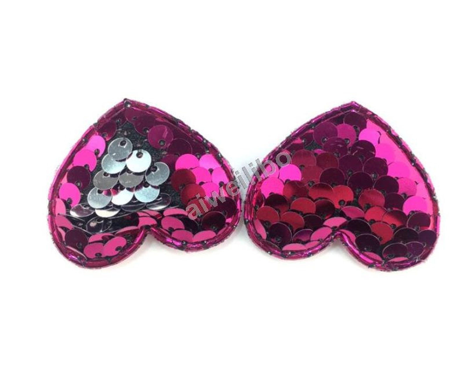 Heart Applique Sequin Heart Applique sequin Heart - Etsy