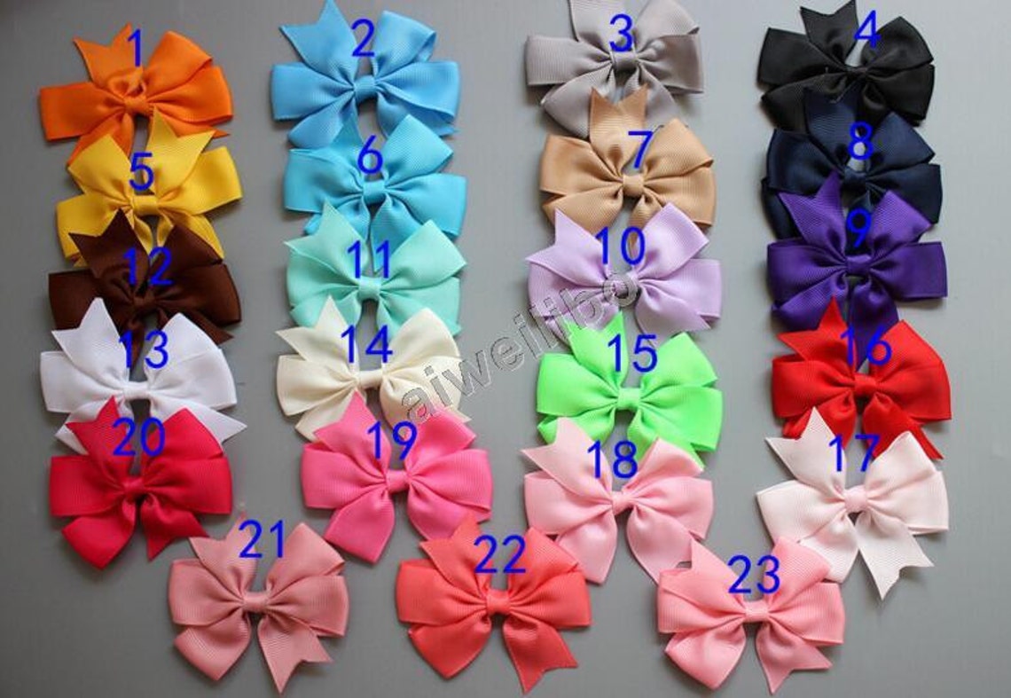 8cm Bow Hair Clips Child Bows Baby Girl Bows Ribbon Bow | Etsy
