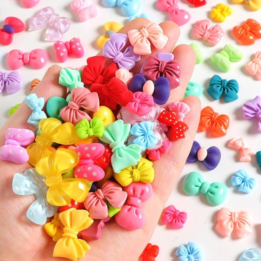 Bow Cabochon,flat Back Bow,mixed Bow Resin Cabochon,flat Back Bow ...