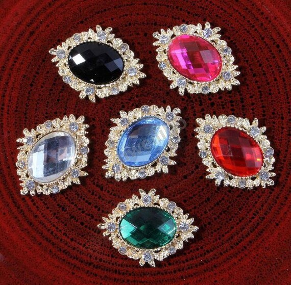 Rhinestone Button metal Rhinestone Buttonflat Back - Etsy