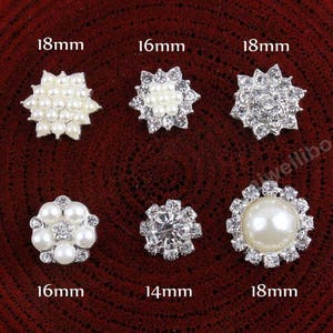 Flat Back Rhinestone Pearl Metal Buttons ,flower Centers , Wholesale ...