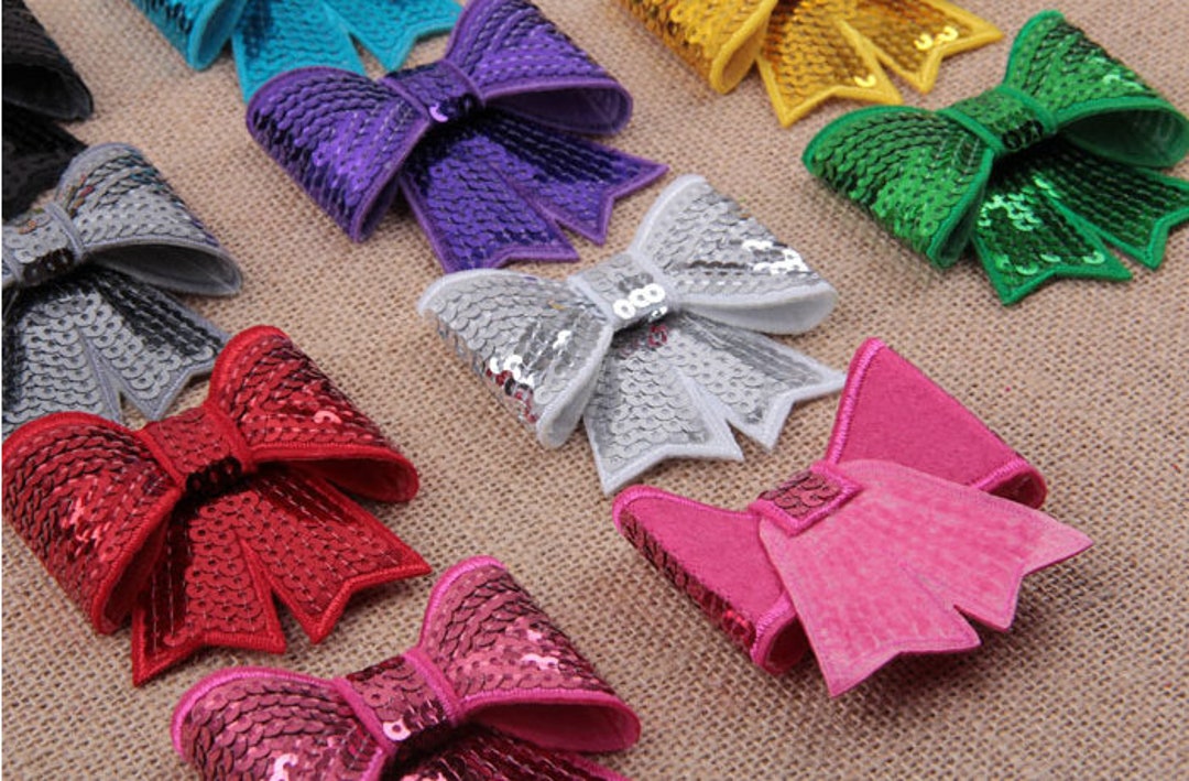 2.75" Sequin Bows, Sequin Bows DIY, Bulk Wholesale Sequin Bows, Glitter ...