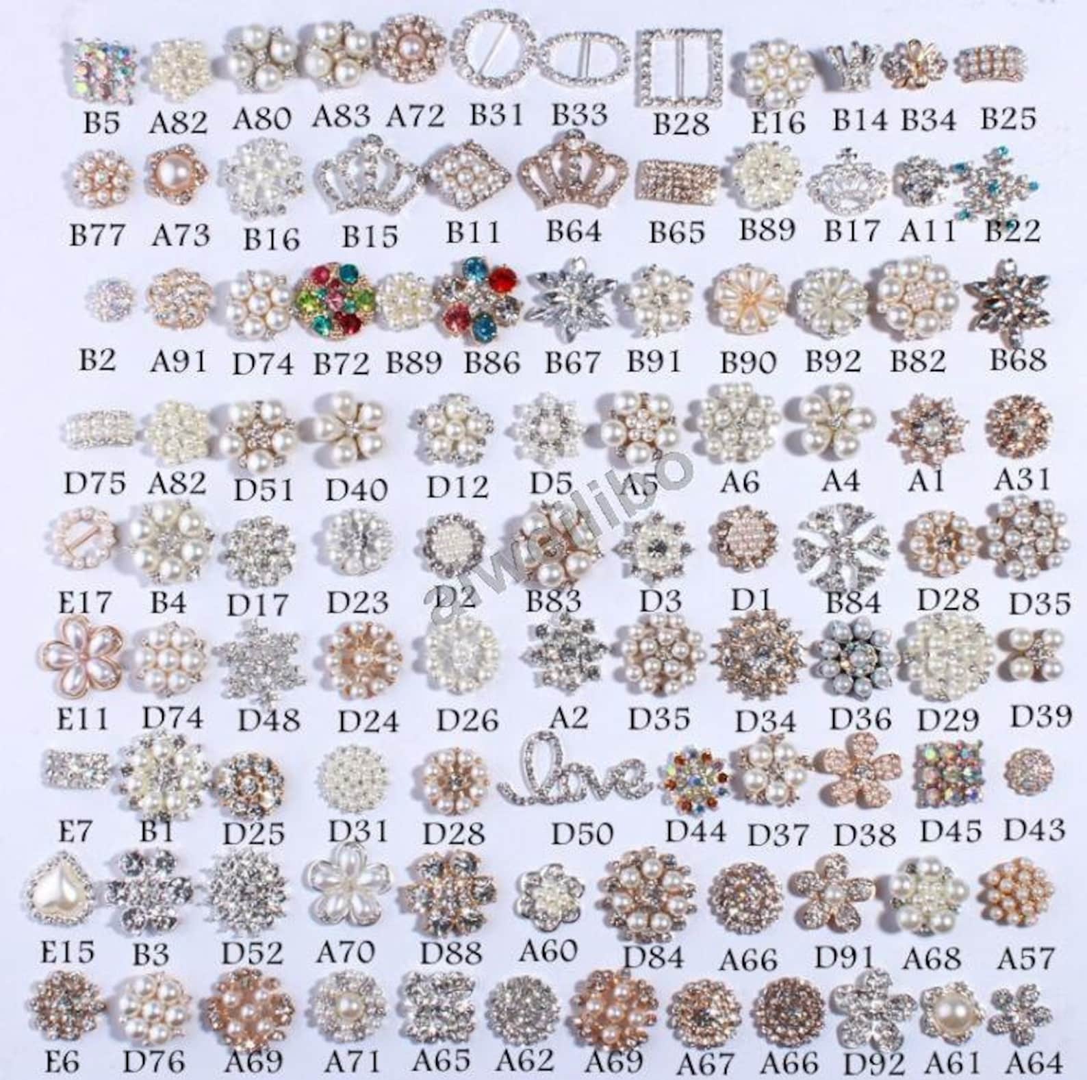 Pearl Buttons, Flatback Rhinestone Embellishment, Metal Button, Flat ...