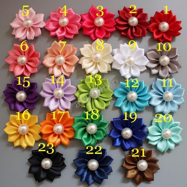 Satin Ribbon Flowers - Etsy