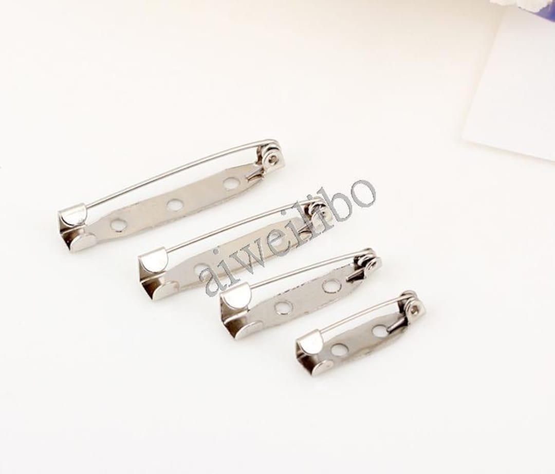 50 Pcs Brooch Pin Back Silver Brooch Pin Findings.diy Accessories - Etsy
