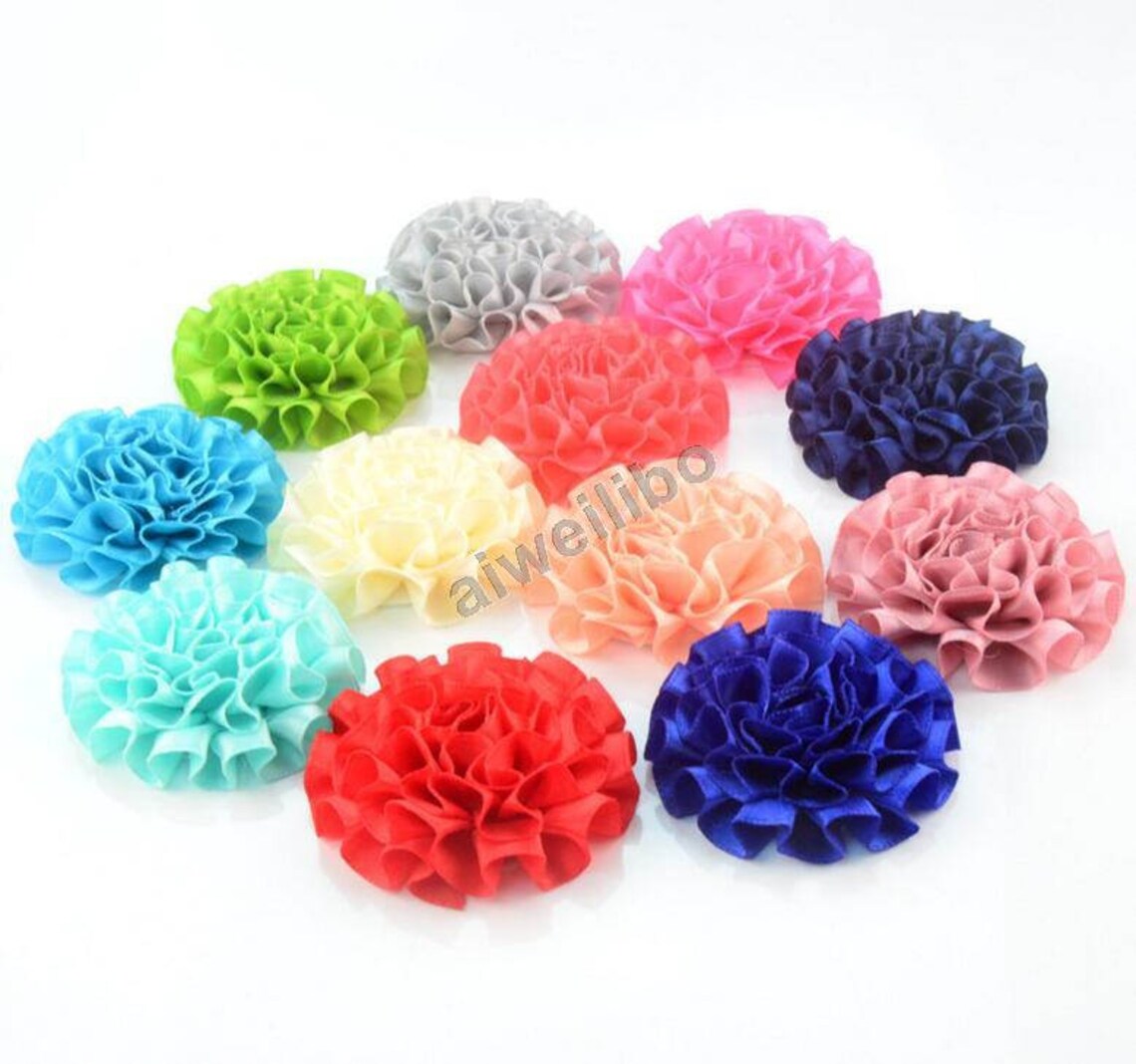 Satin Ribbon Flower-fabric Flower Hair Accessories-you - Etsy