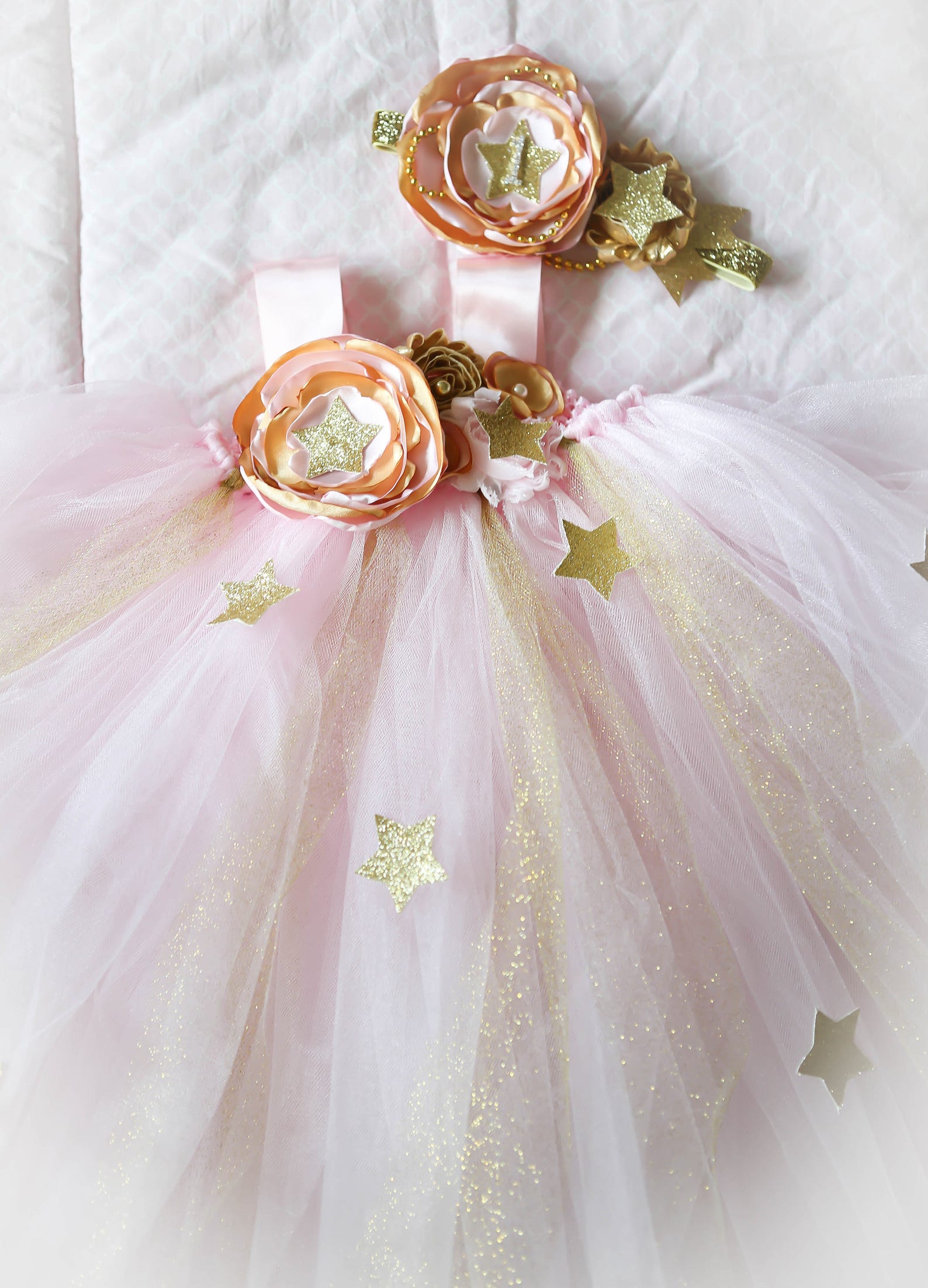 Gorgeous Light Pink Gold Tutu Dress Twinkle Twinkle Little - Etsy