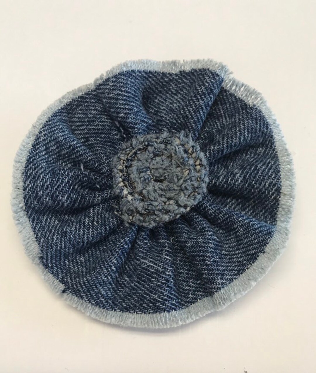 Upcycled Denim Flower Pin, Denim Brooch, Blue Flower Pin, Recycled ...