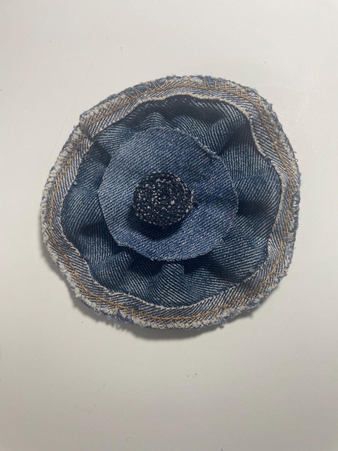 Upcycled Denim Flower Pin, Reclaimed Jean Brooch - Etsy