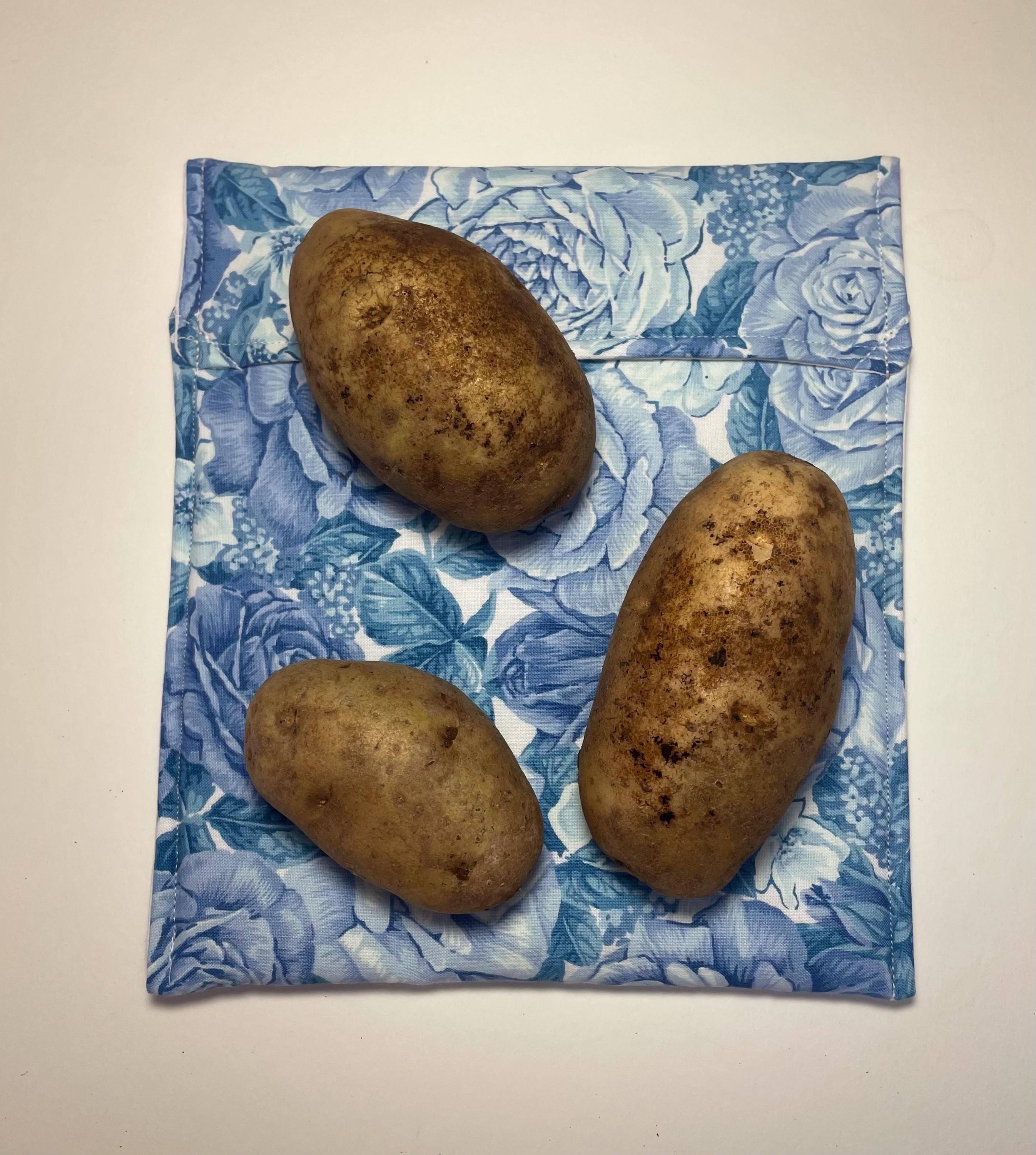 Blue Floral Microwave Potato Cooking Bag - Etsy