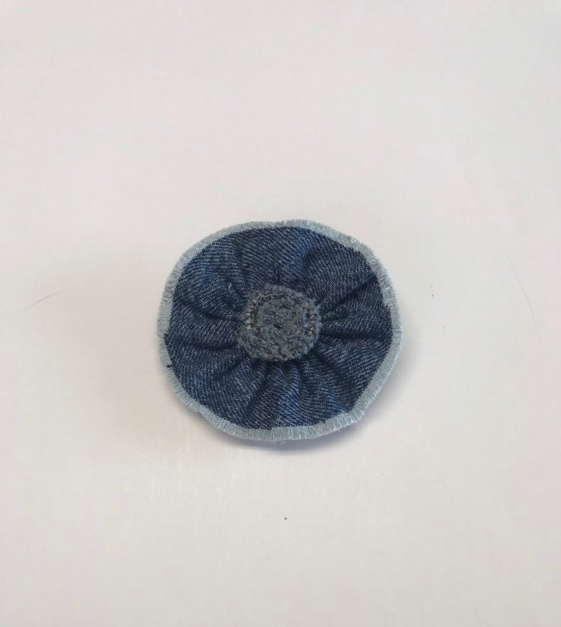Upcycled denim flower pin denim brooch blue flower pin | Etsy