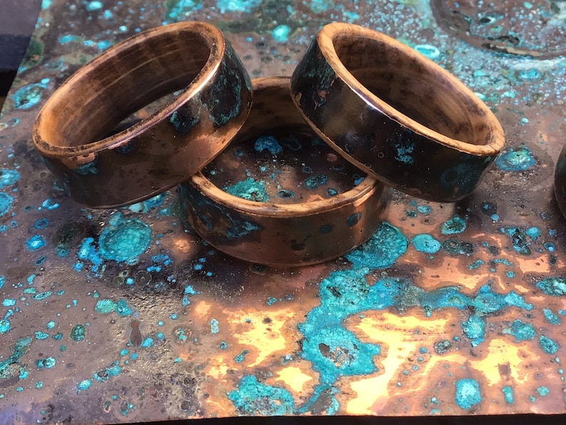 Jim Beam Whiskey Barrel Wood Ring: Patina Copper Anniversary Band - Etsy