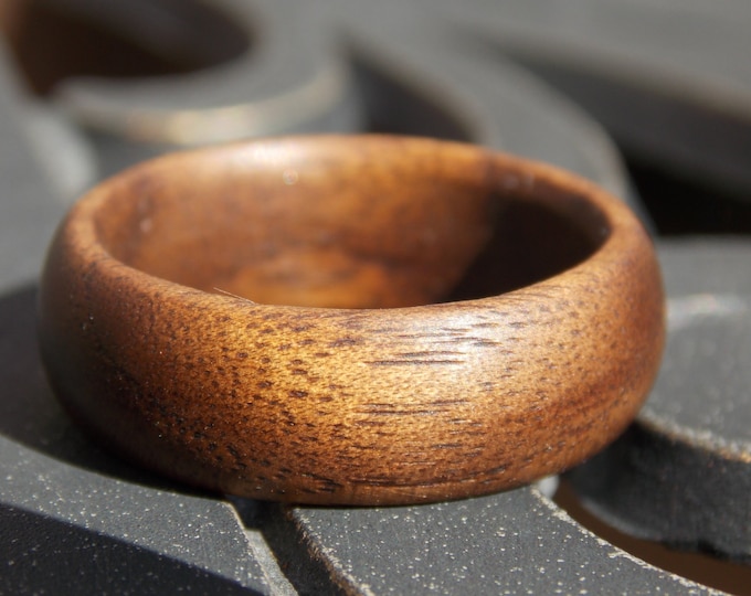 Wooden Ring With Abalone Lining Smoked Eucalyptus Bentwood Ring ...