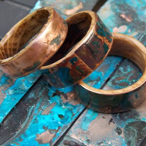 Whiskey Barrel Staves Tennessee Wood Ring Patina Aged Rustic Copper ...