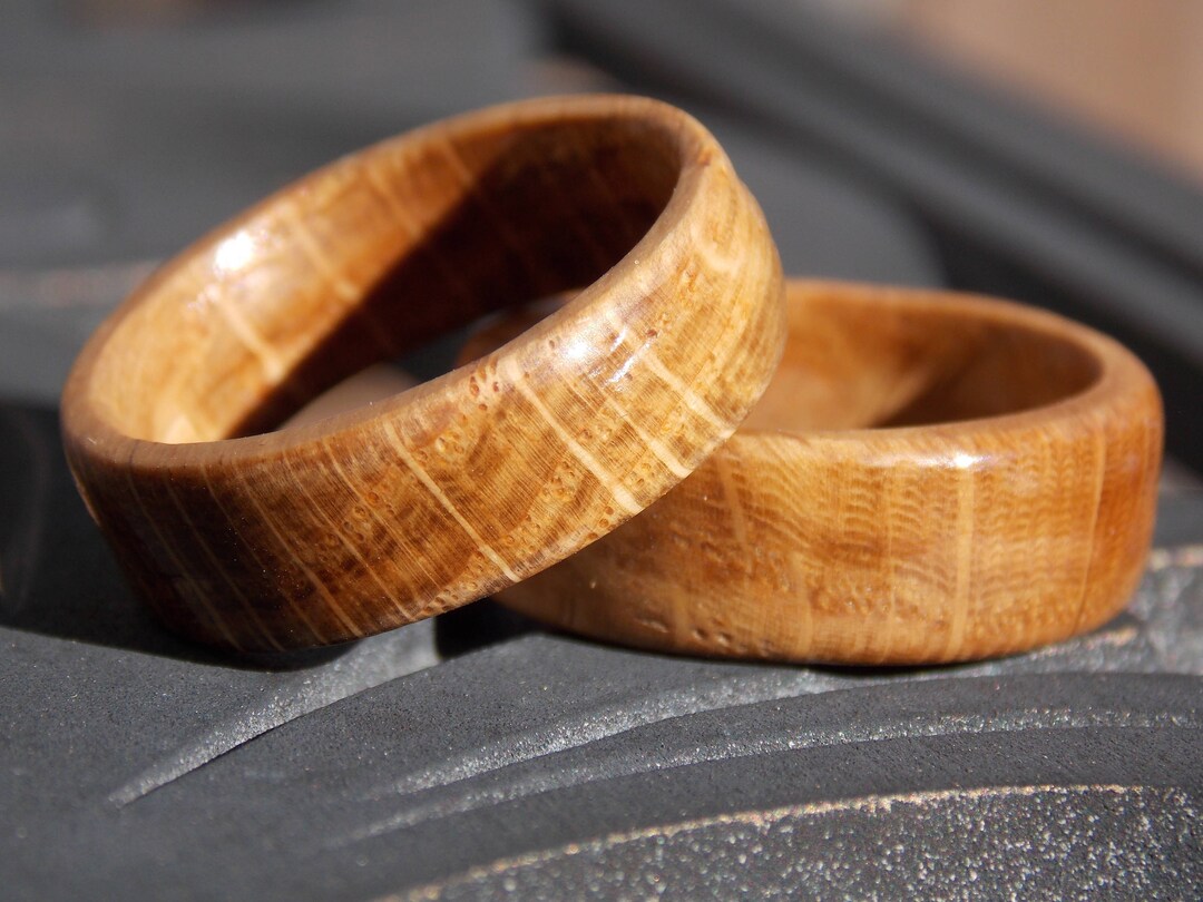 Handmade White Oak Wood Ring: Natural Band, Custom Size Width - Etsy