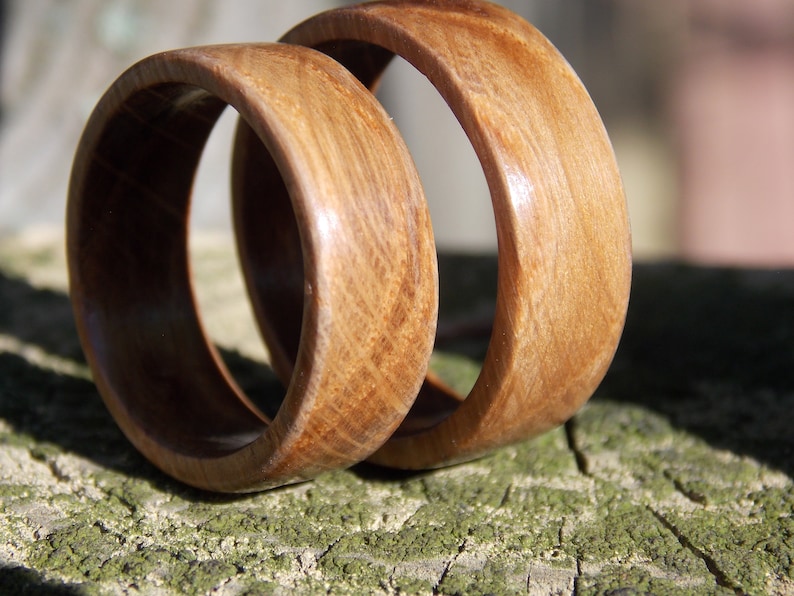 White Oak Natural Wood Ring Custom Size Width Handmade Solid - Etsy